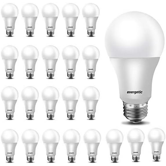 Energetic 24 Pack A19 LED Light Bulb, 40 Watt Equivalent Daylight 5000K ...