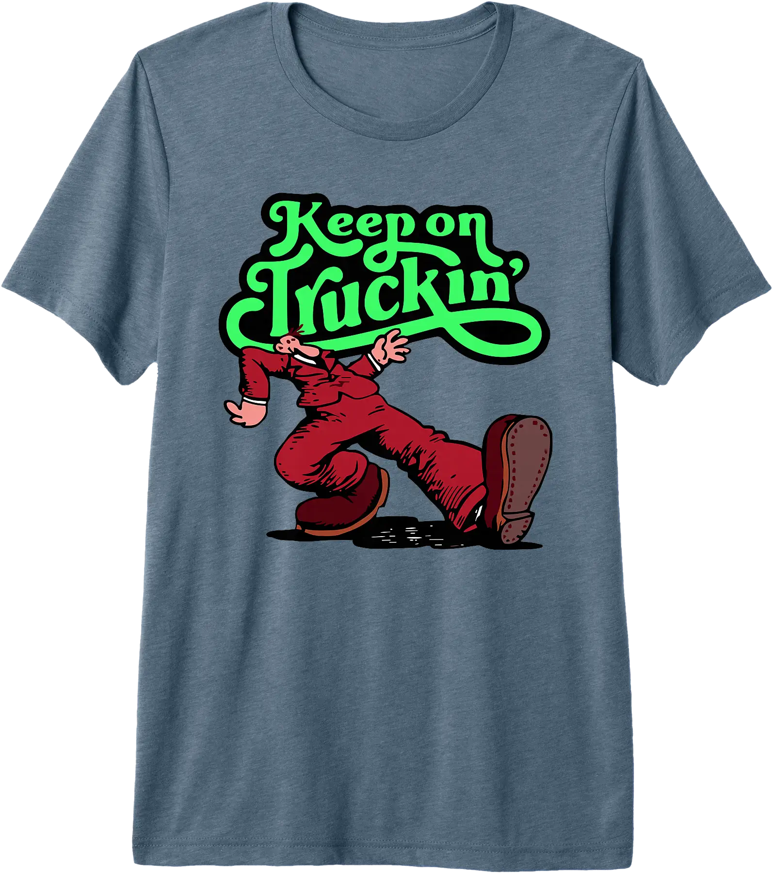 Energetic Cartoon Character Keep on Truckin Premium Tri-Blend T-Shirt ...