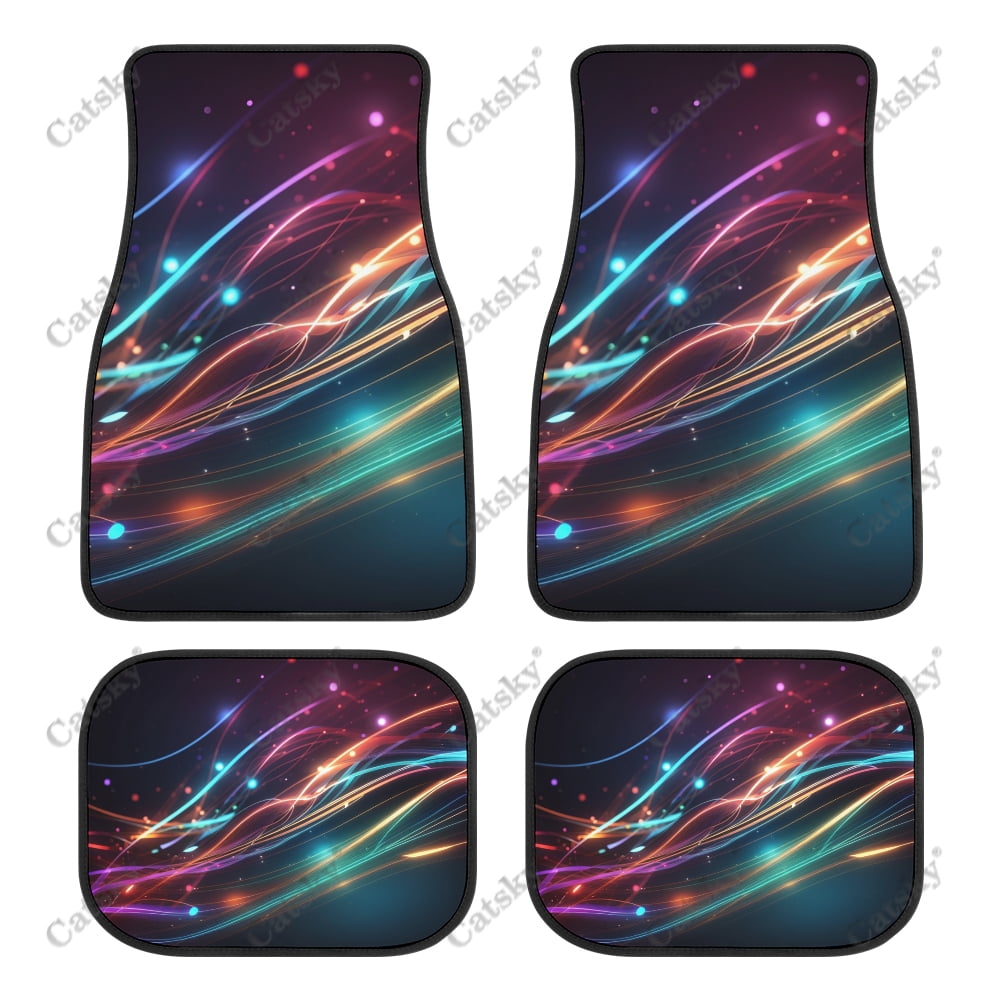 Energetic Lines And Glow Car Auto Floor Mats Carpet 4PCS Customized ...