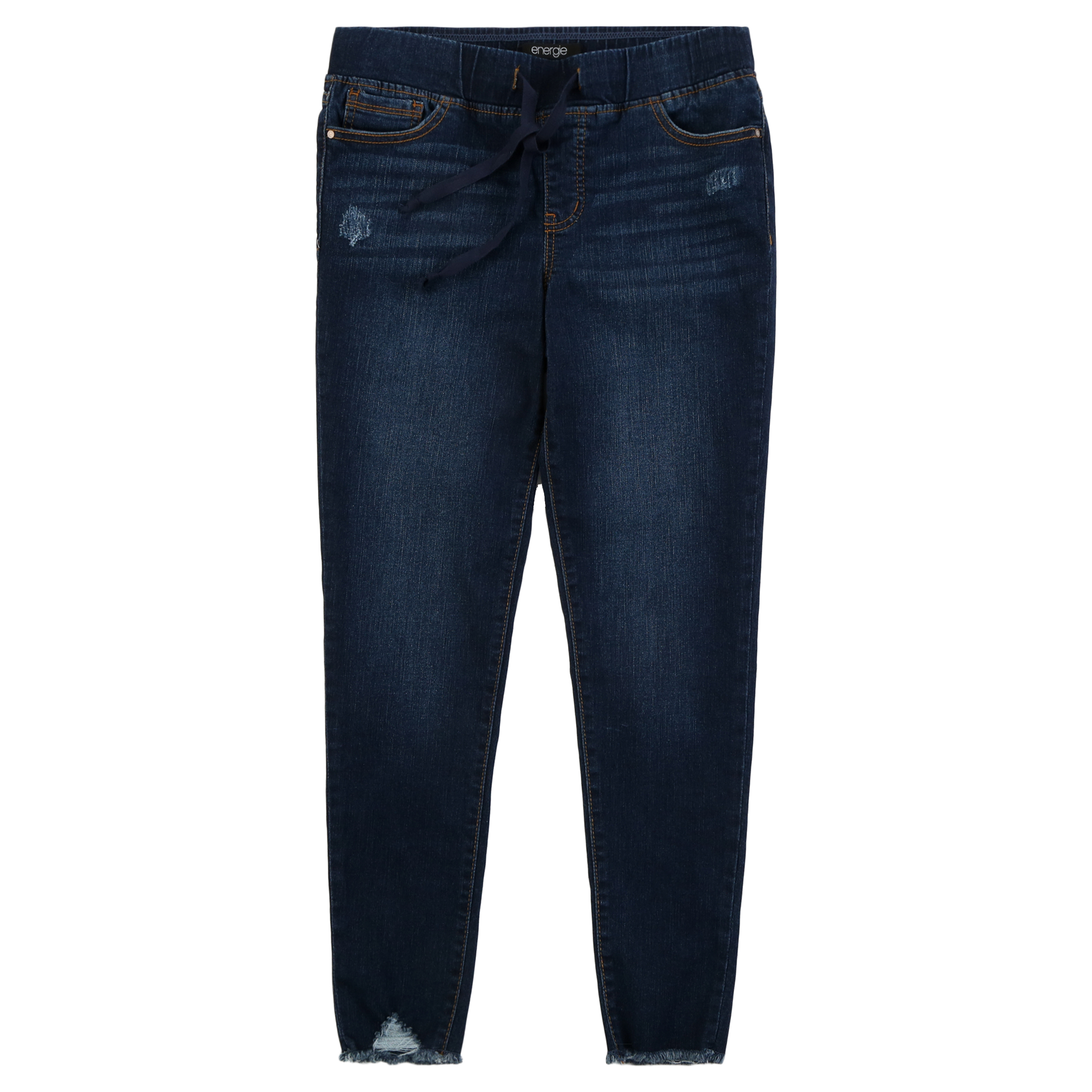 Energie Tie Front Elastic Waist Skinny Jeans - Walmart.com