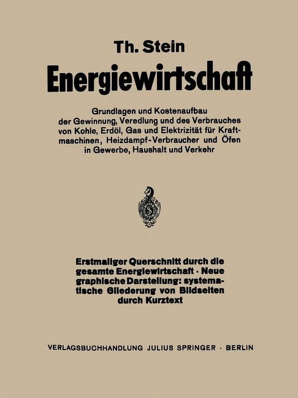 Energiewirtschaft: Grundlagen Und Kostenaufbau Der Gewinnung, Veredlung Und Des Verbrauches Von ...