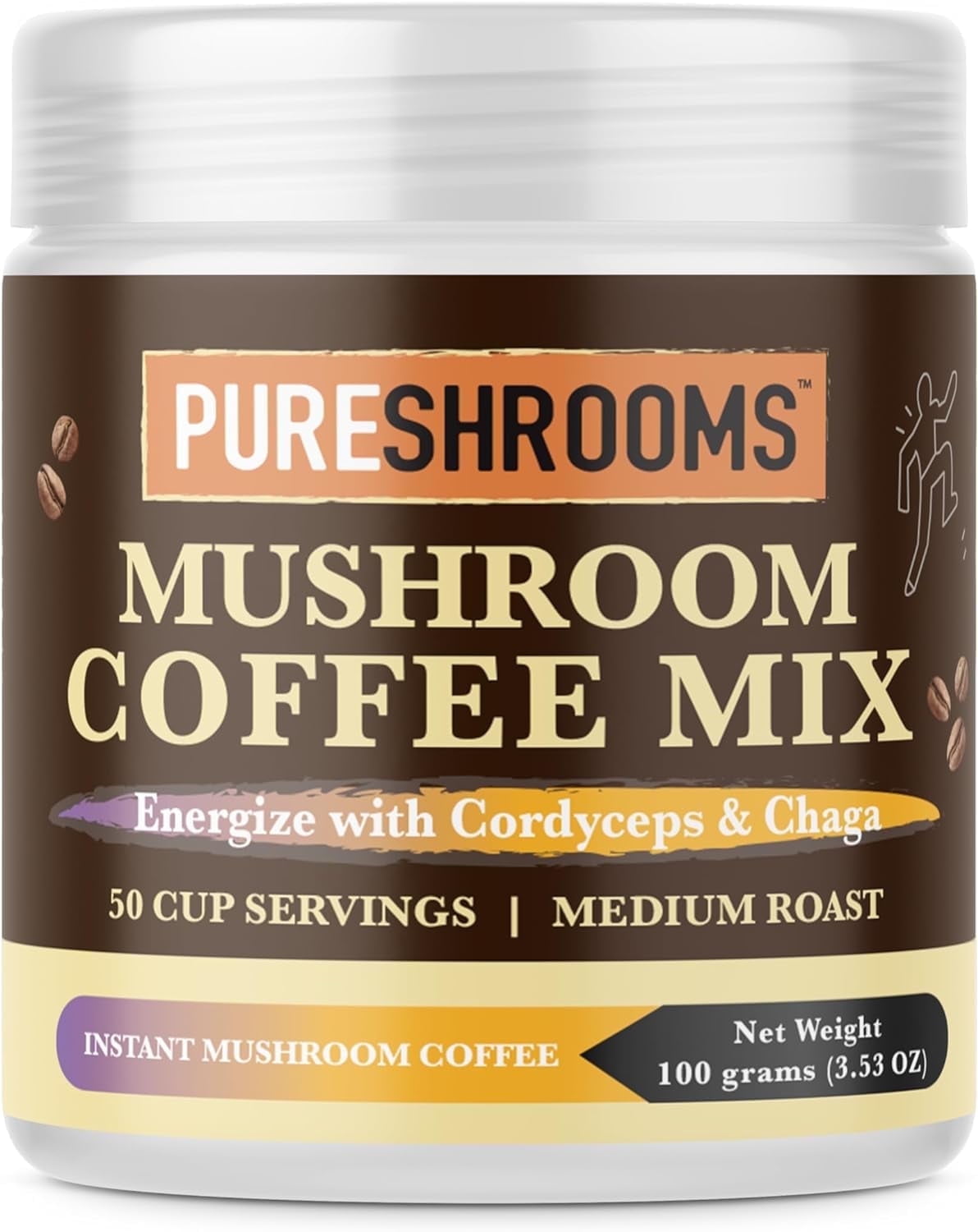 Energize Mushroom Instant Coffee with Garcinia Cambogia, L-Theanine ...