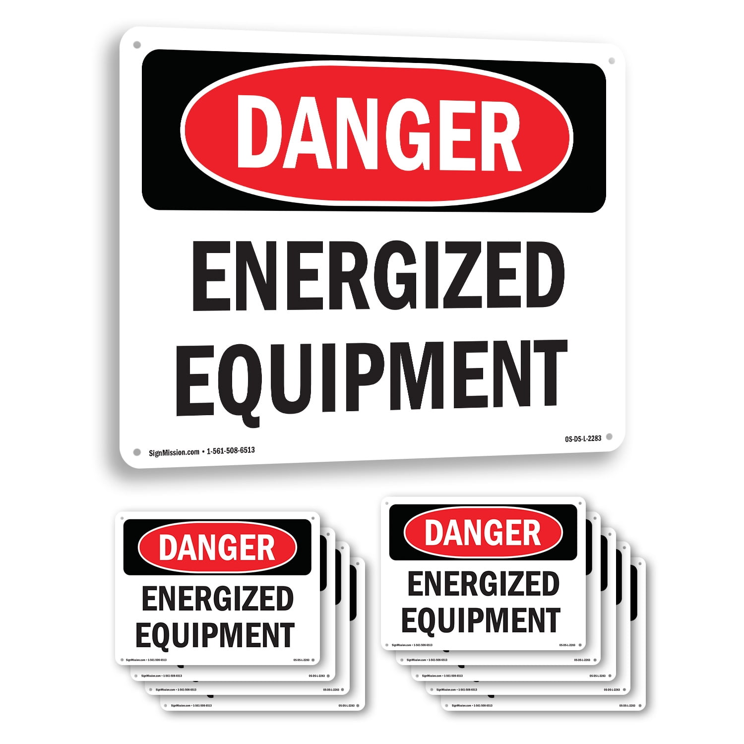 Energized Equipment OSHA Danger Aluminum Sign 10 Inch x 7 Inch - 10 ...