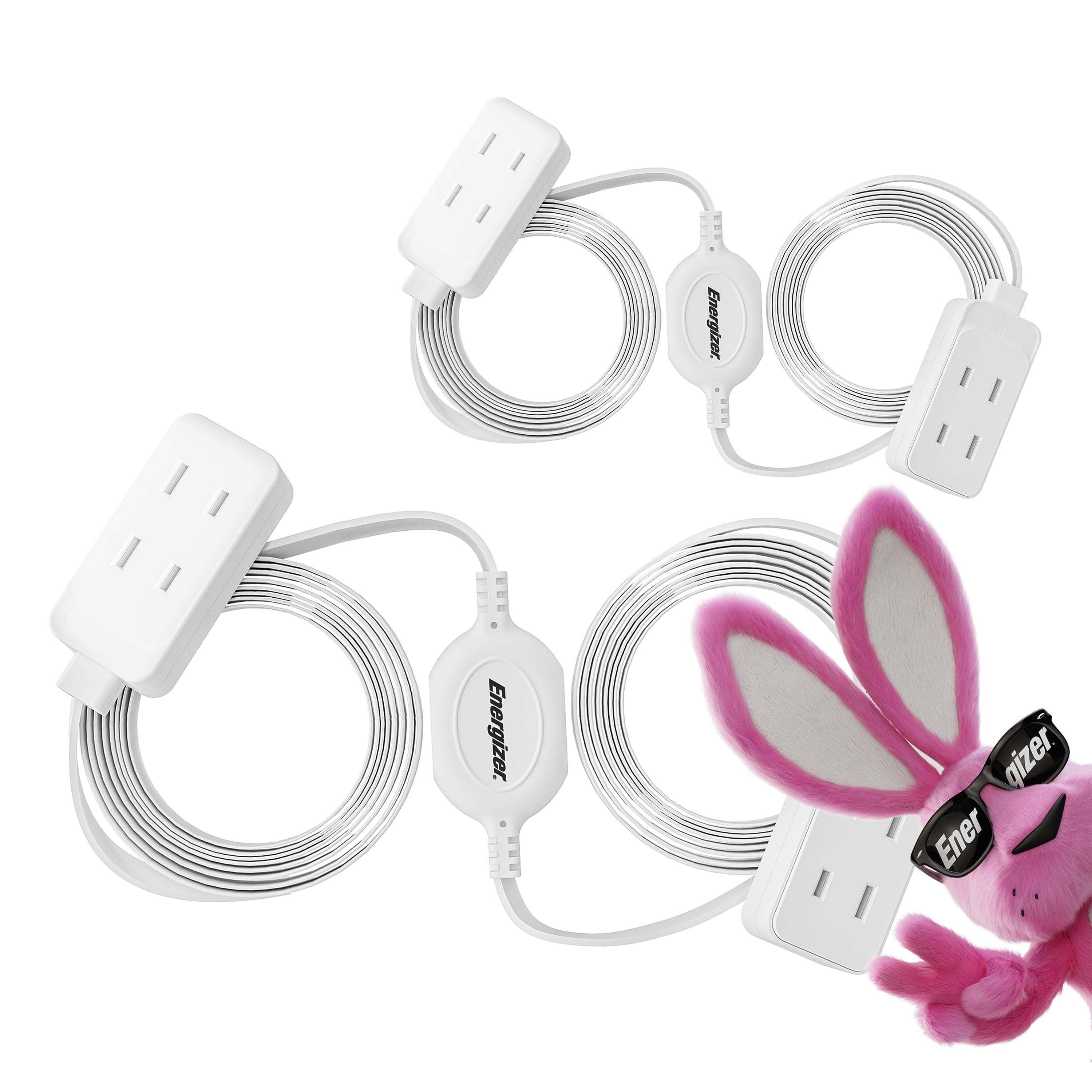 Energizer 2 Packs of 6 Device 12 Foot Twin (6) AC Power Outlets Multi ...