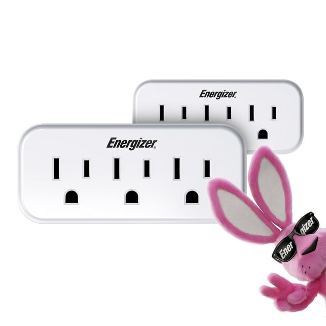 Energizer 2 Packs of 3 Device Multi Plug Wall Outlet Extender (3) AC ...