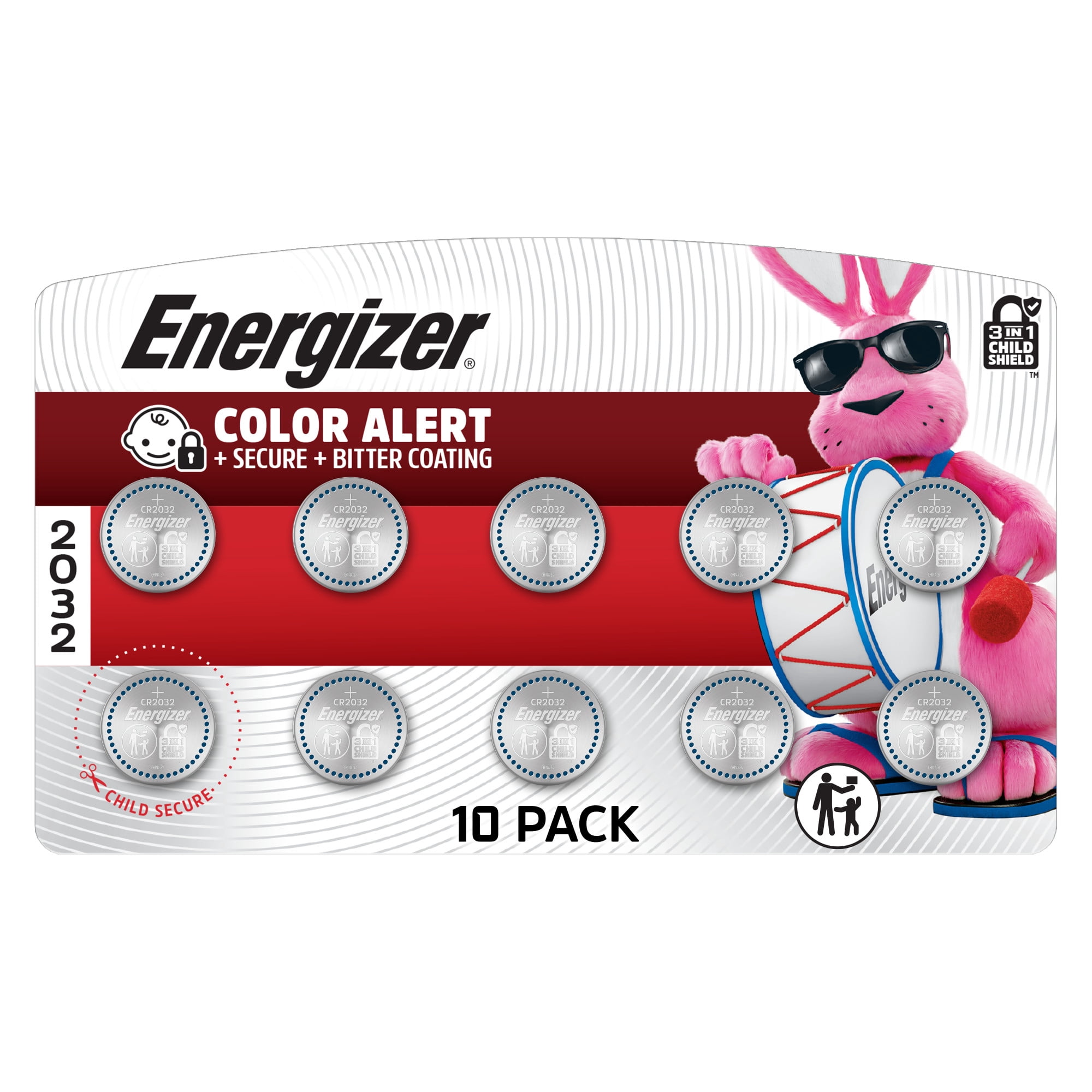Energizer CR2032 3V Lithium Coin Batteries 10 Pack, Compatible with ...