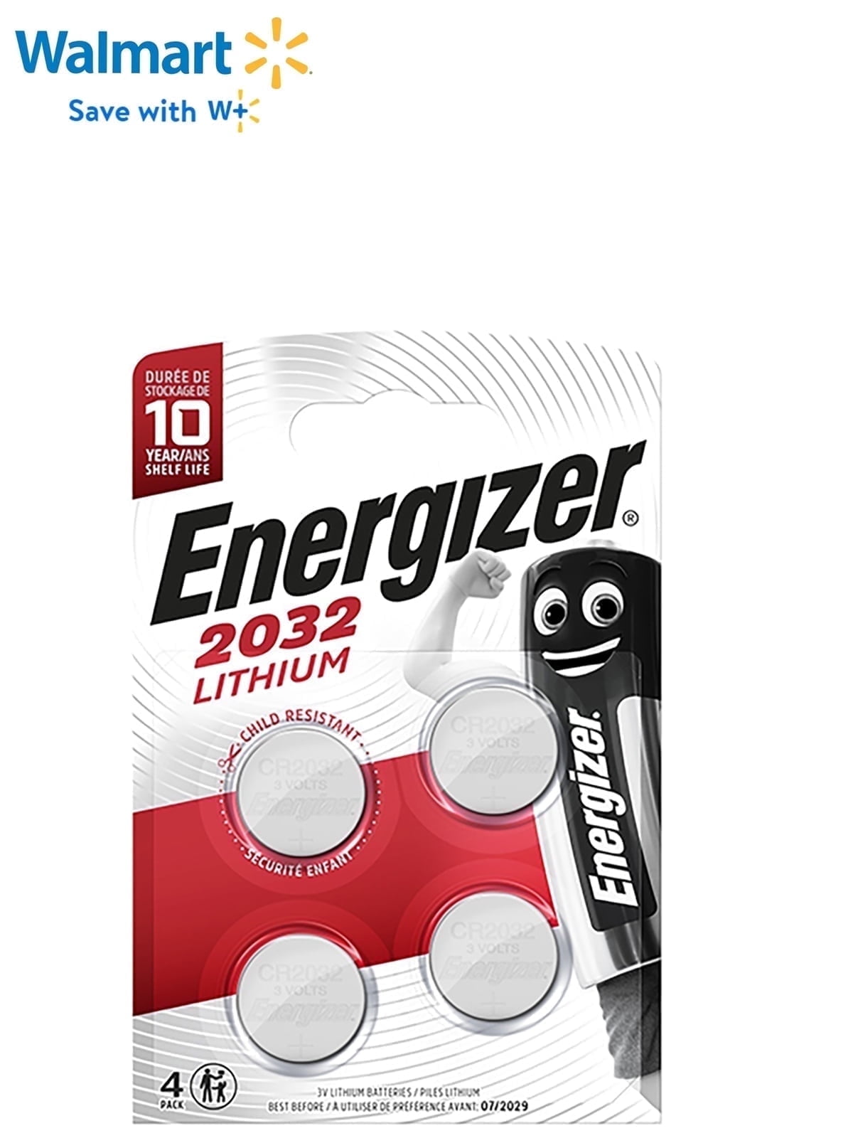 Energizer 2032 Batteries, 3V Lithium Coin, CR2032, 4 Pack, Compatible ...