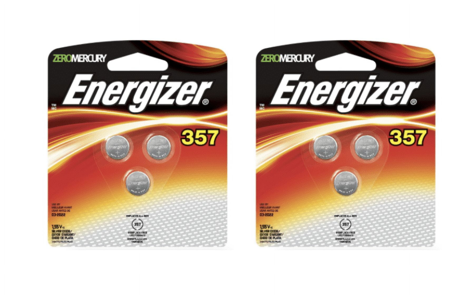 Energizer (3-Pack) 357 Coin Cell Button Silver Oxide Long Lasting ...