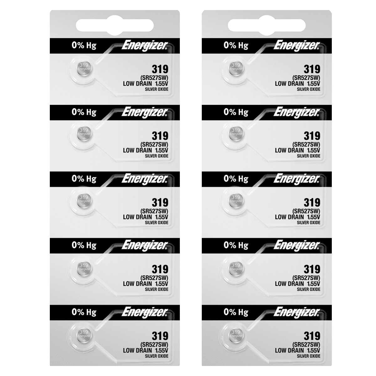 Energizer 319 SR527SW Silver Oxide Watch Battery (10 Count) - Walmart.com