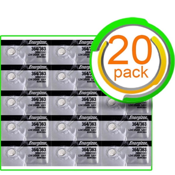 Energizer 364/363 - SR621 Silver Oxide Button Battery 1.55V - 20 Pack ...