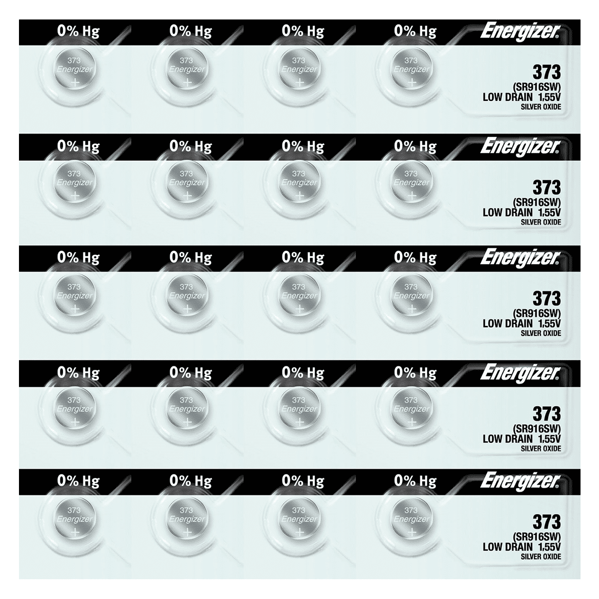 Energizer 373 SR916SW Silver Oxide Watch Battery (20 Count) - Walmart.com