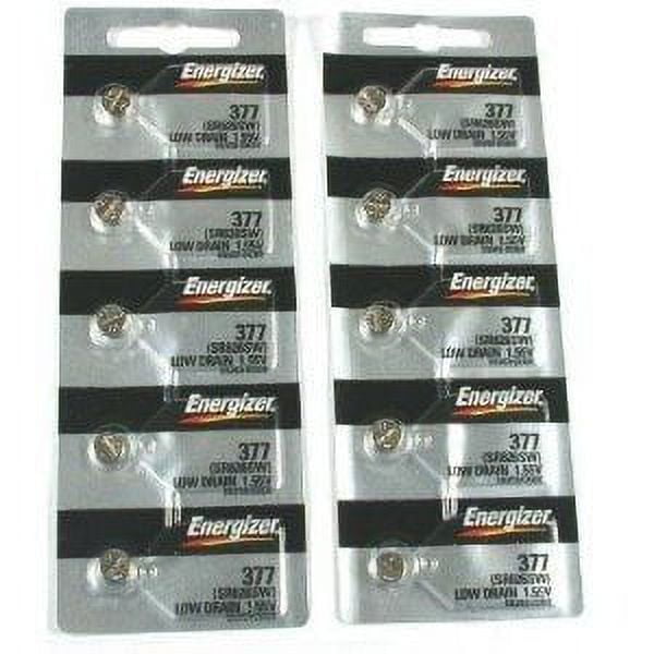Energizer 377/376 Silver Oxide 10-Pack Batteries, 1.55V, Free Shipping ...