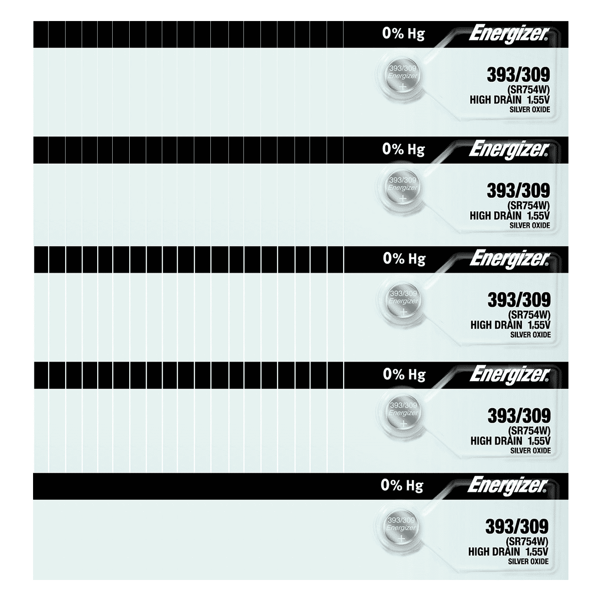 Energizer 393/309 SR754W Silver Oxide Watch Battery (100 Count ...