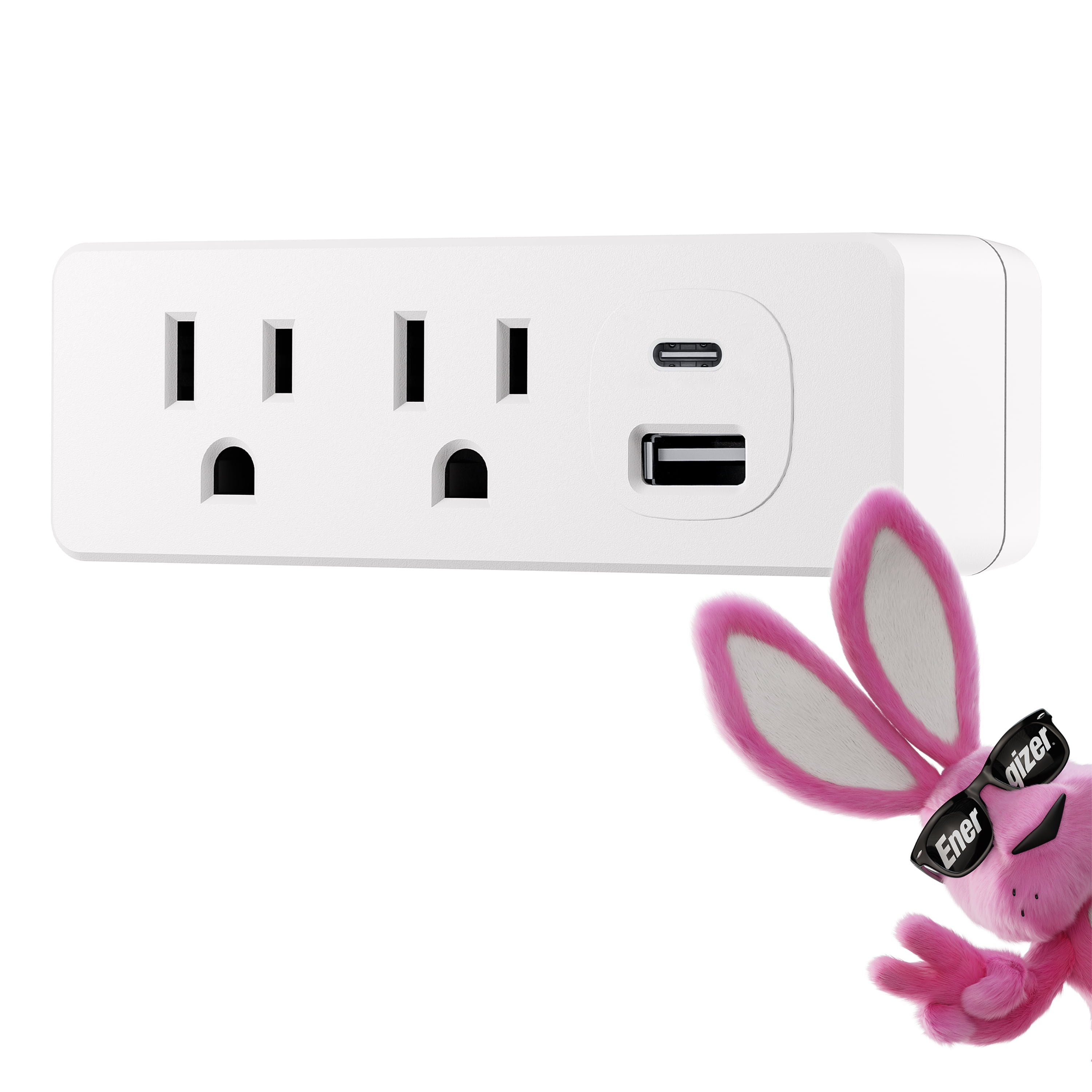 Energizer 4 Device Grounded Wall Tap - Includes - 2x AC Power Outlets ...