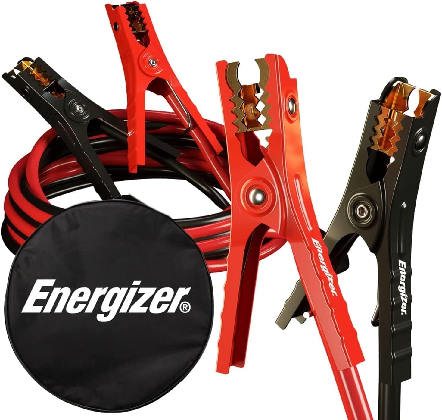 Energizer 4 Gauge 20 Ft Jumper Cables, 500A Booster Cable, Compact ...