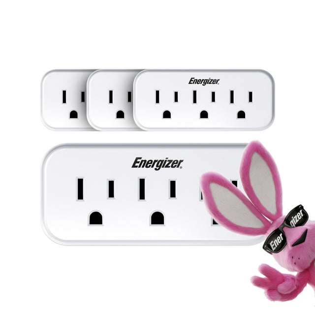 Energizer 4 Packs of 3 Device Multi Plug Wall Outlet Extender (3) AC ...