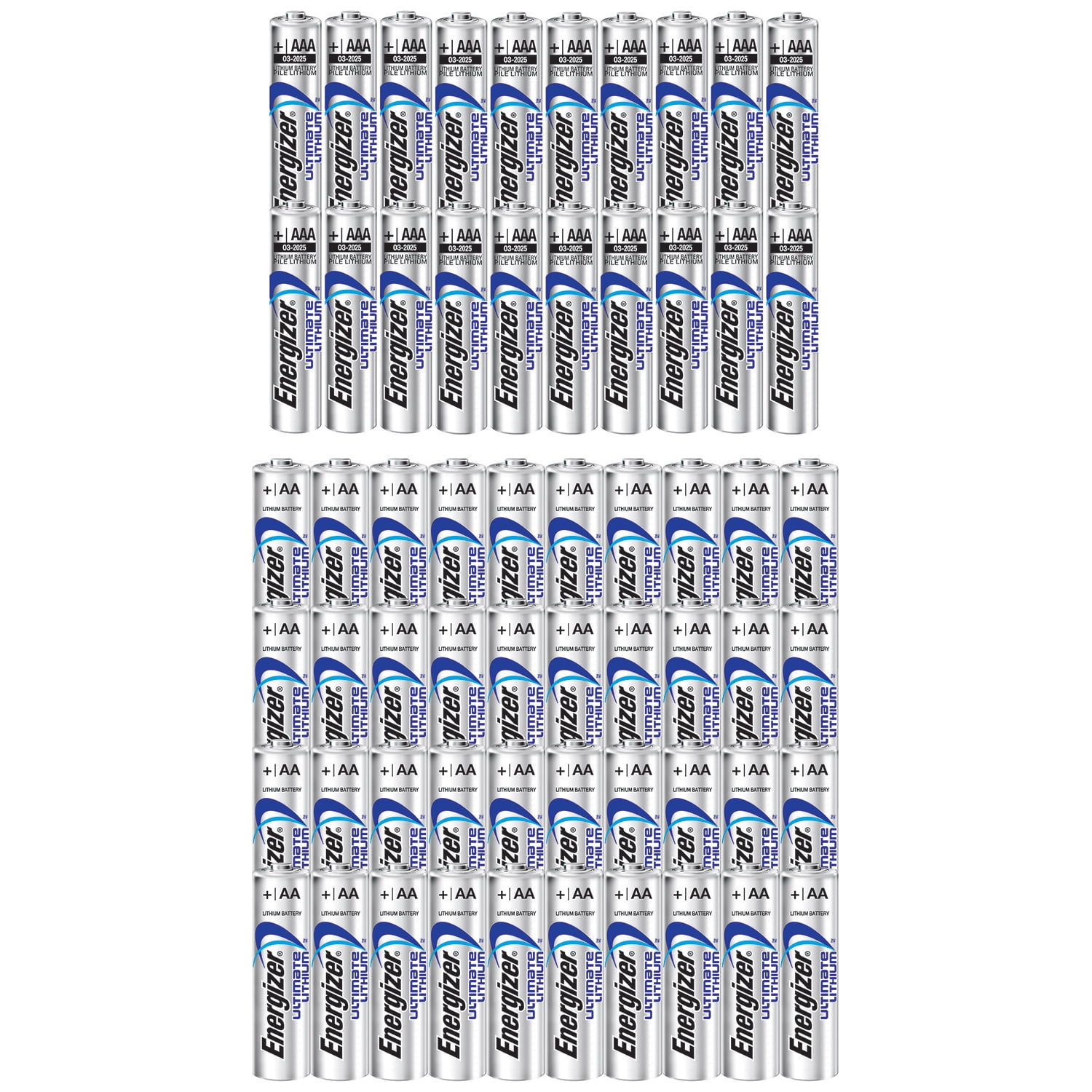 Energizer 40 AA + 20AAA Ultimate Lithium Long Lasting Leakproof ...