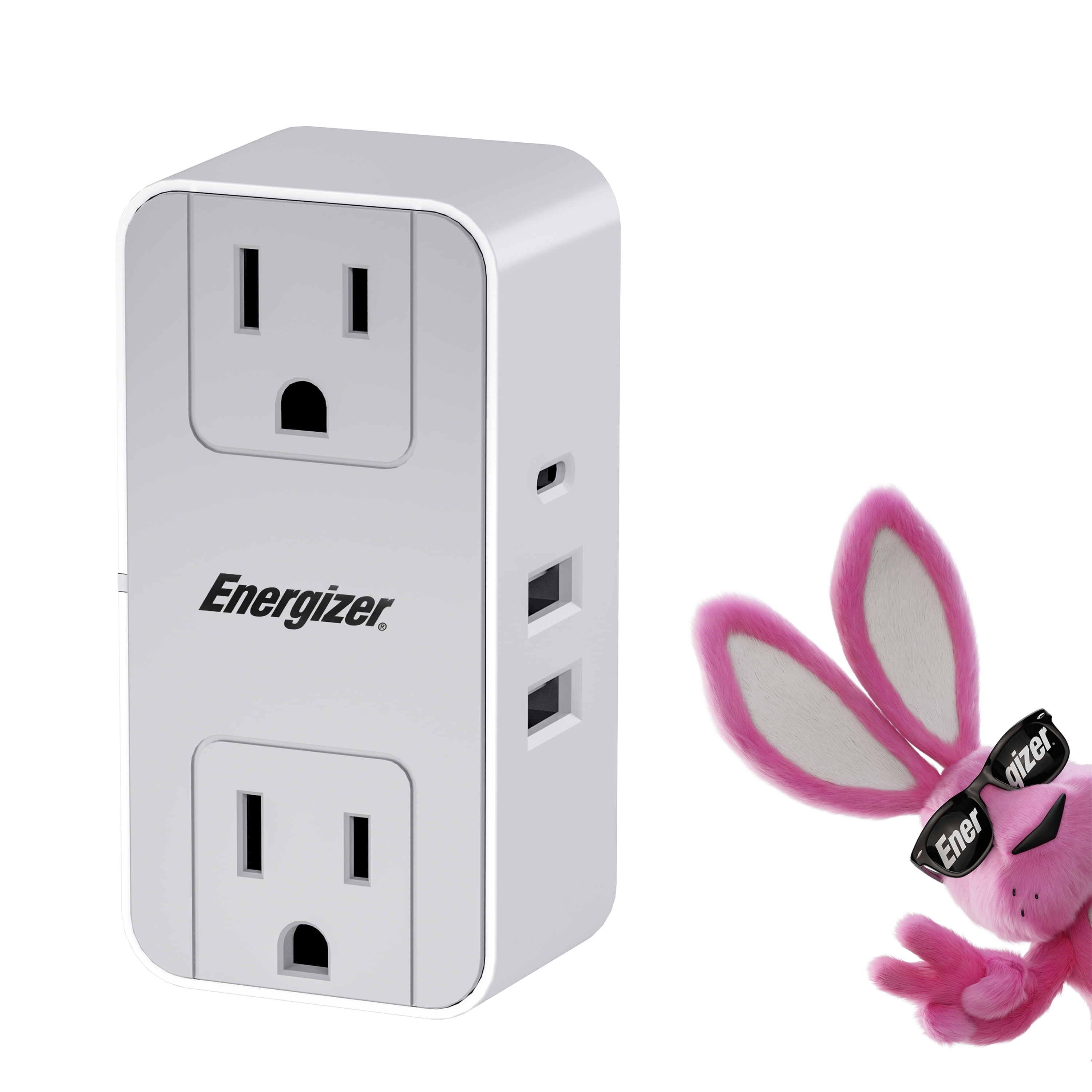 Energizer 5 Device Wall Tap - Includes - 2x AC Power Outlets / 1x 20W ...