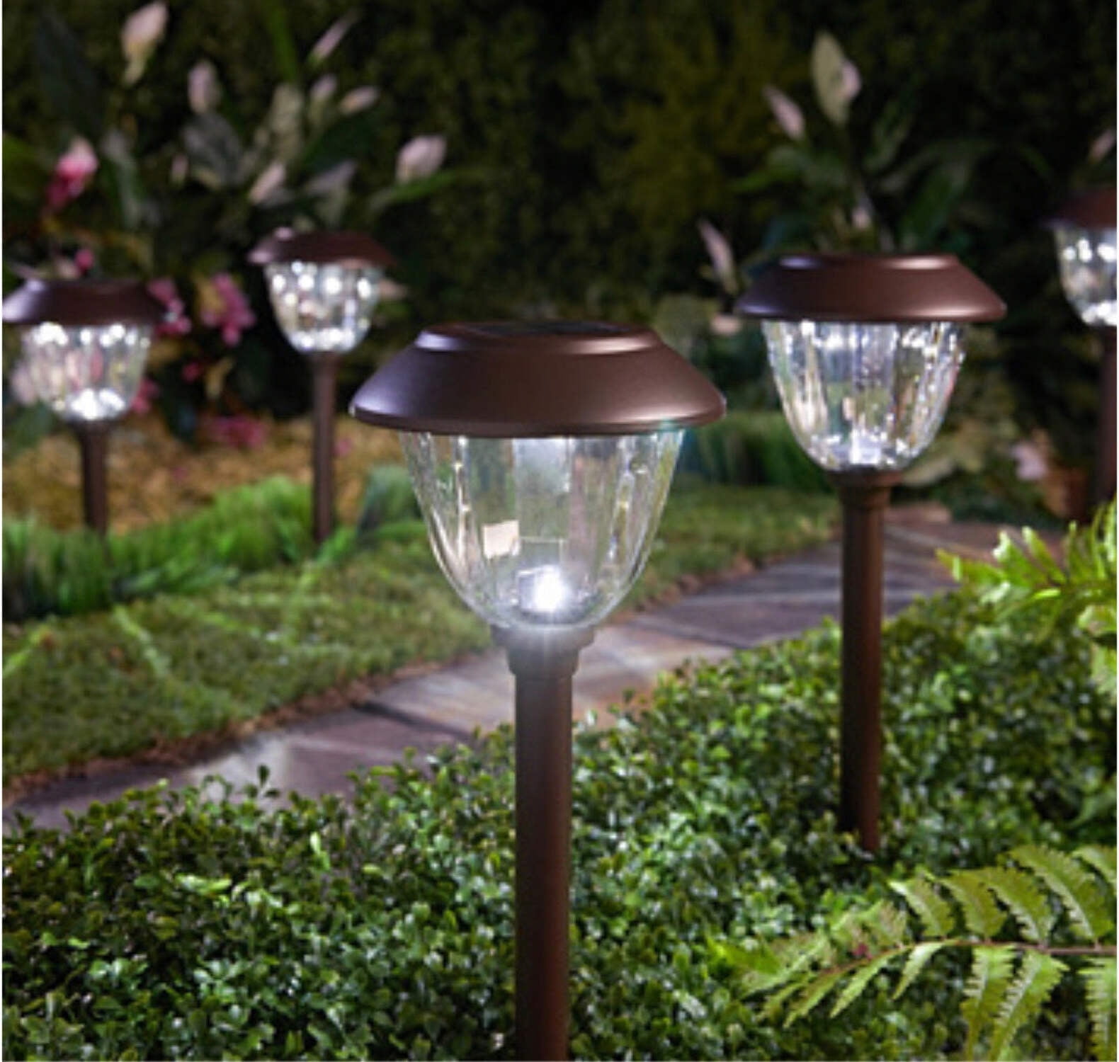Energizer 8 Pack Solar Pathway LED Lights Outdoor-Stainless Steel 15 ...