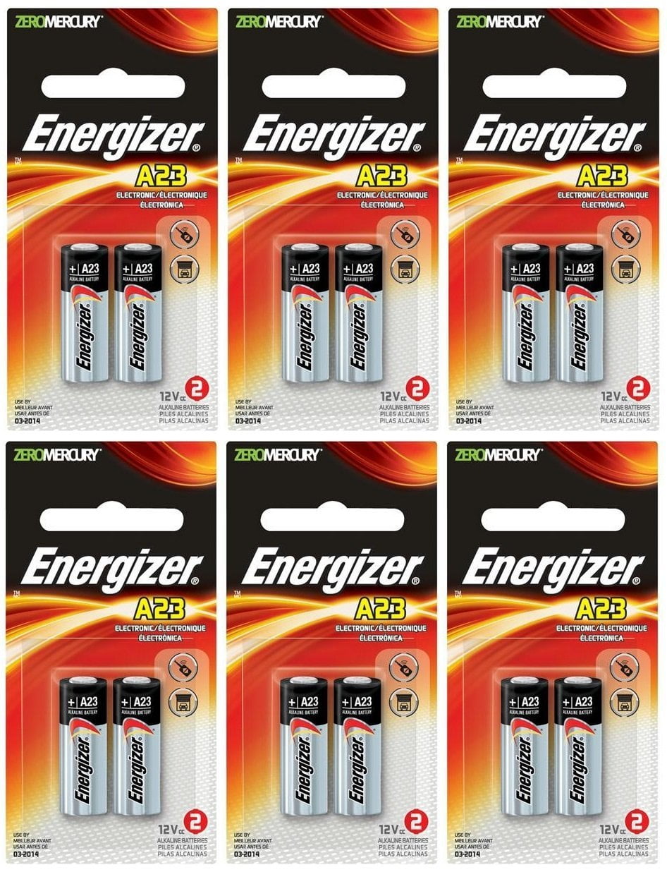 Energizer A23 12V Batteries 6 Packs of 2 = 12 batteries (A23BPZ-2 ...