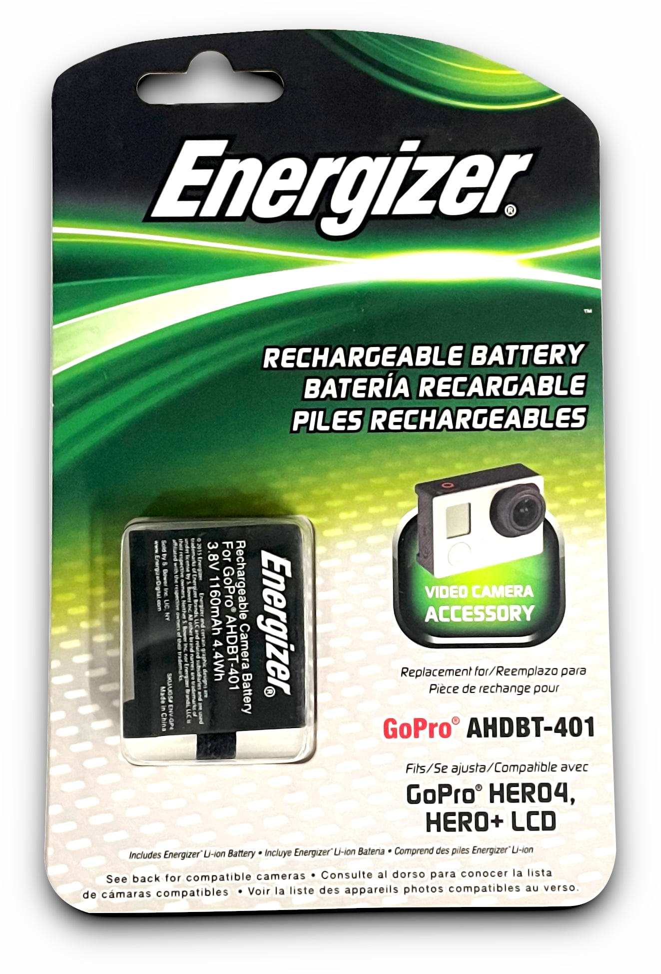 Energizer AHDBT-401 Rechargeable Battery for GoPro Hero4, GoPro HERO4 ...