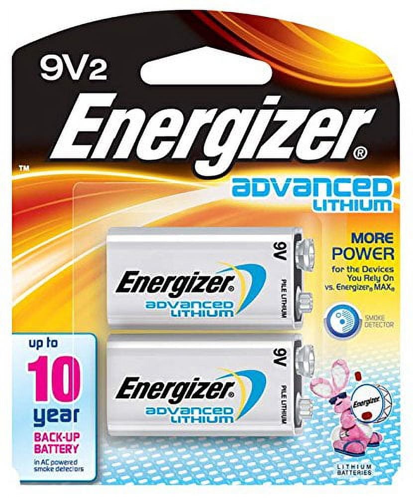Energizer Advanced Lithium 9V Batteries, 2 Count, Leak Resistant, Long ...