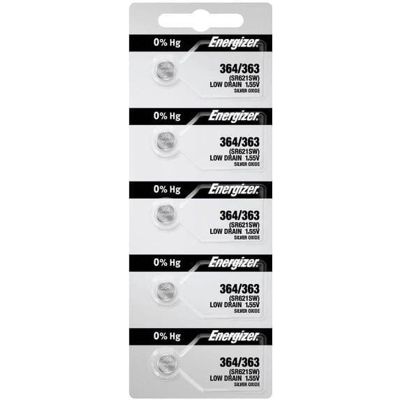 Energizer Batteries 364/363 SR621W/SR621SW Silver Oxide Watch, 5ct ...