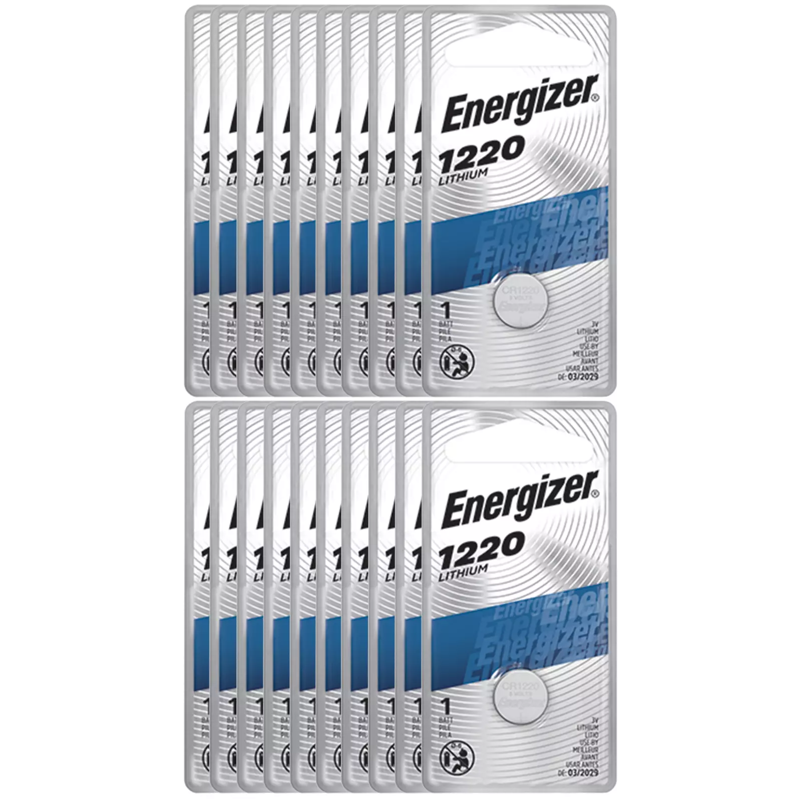 Energizer CR1220 3V Lithium Coin Cell Battery Blister Pack (20 Count) - Walmart.com
