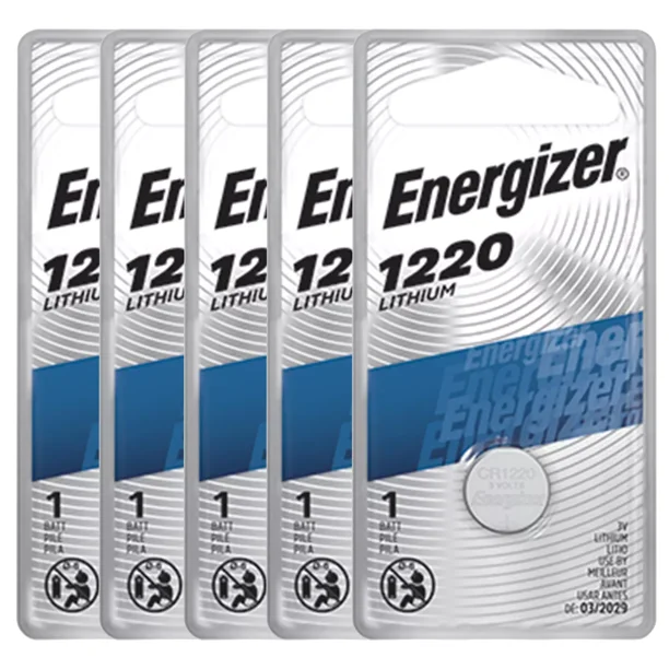 Energizer CR1220 3V Lithium Coin Cell Battery Blister Pack (5 Count) - Walmart Business Supplies
