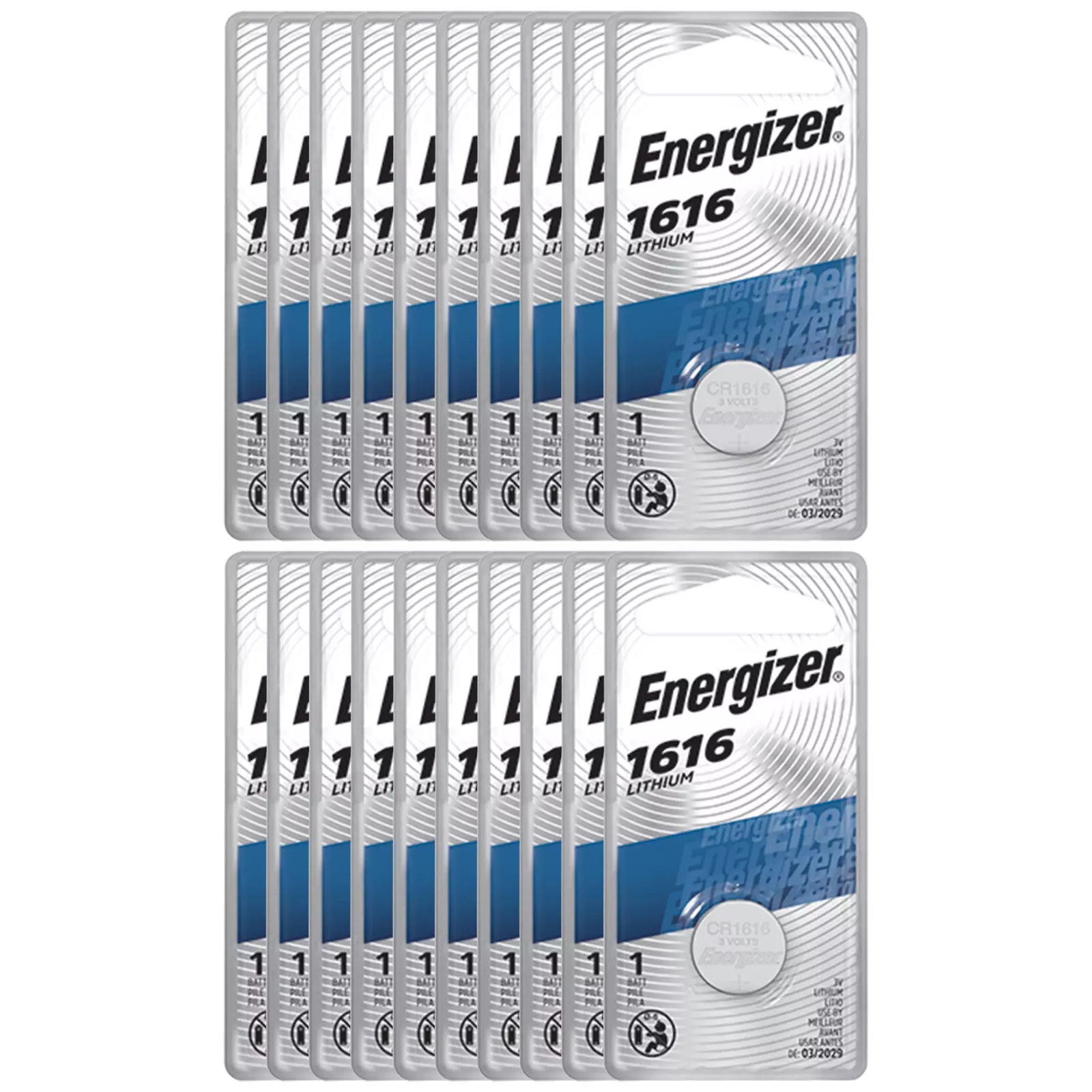 Energizer CR1616 3V Lithium Coin Cell Battery Blister Pack (20 Count ...