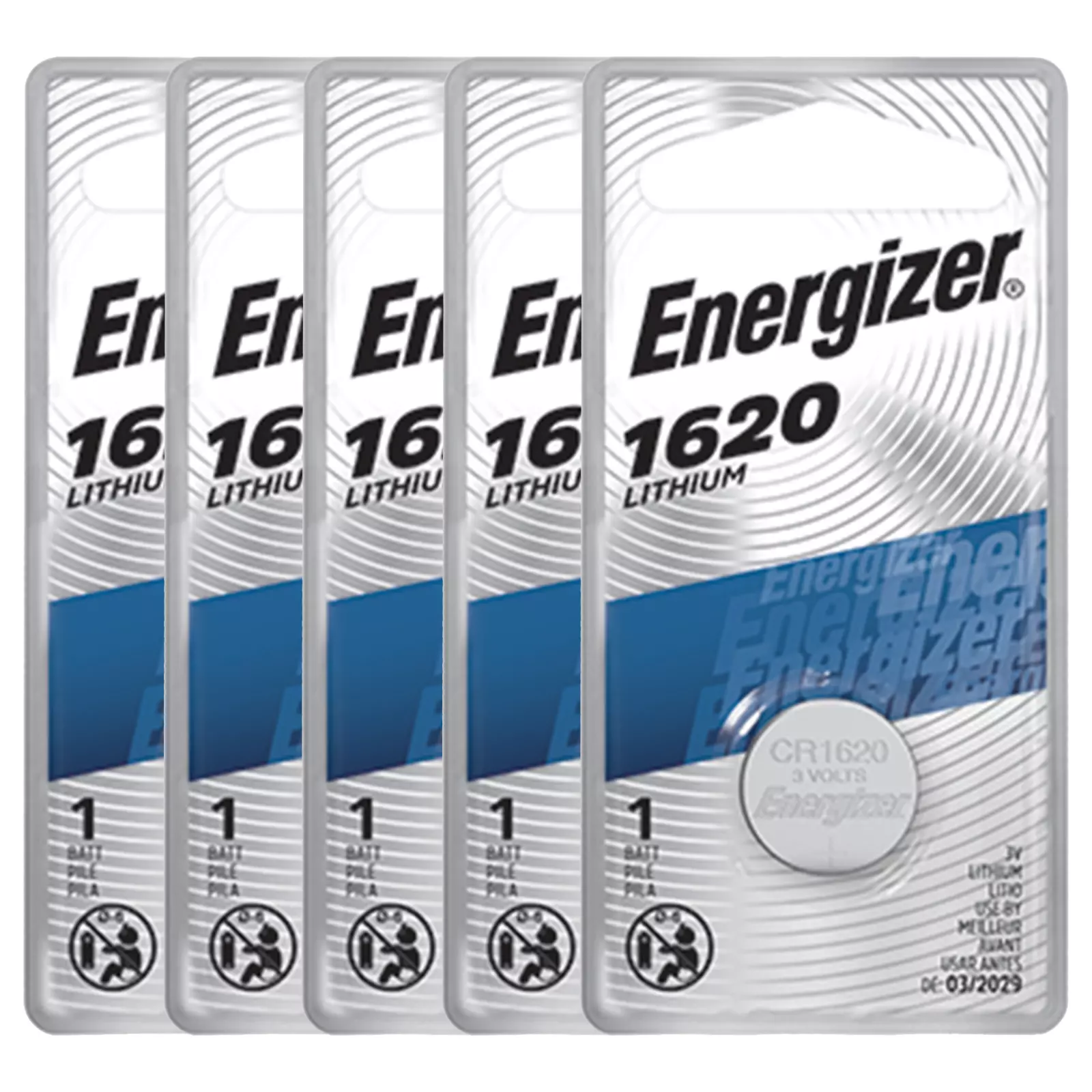 Energizer CR1620 3V Lithium Coin Cell Battery Blister Pack (5 Count ...
