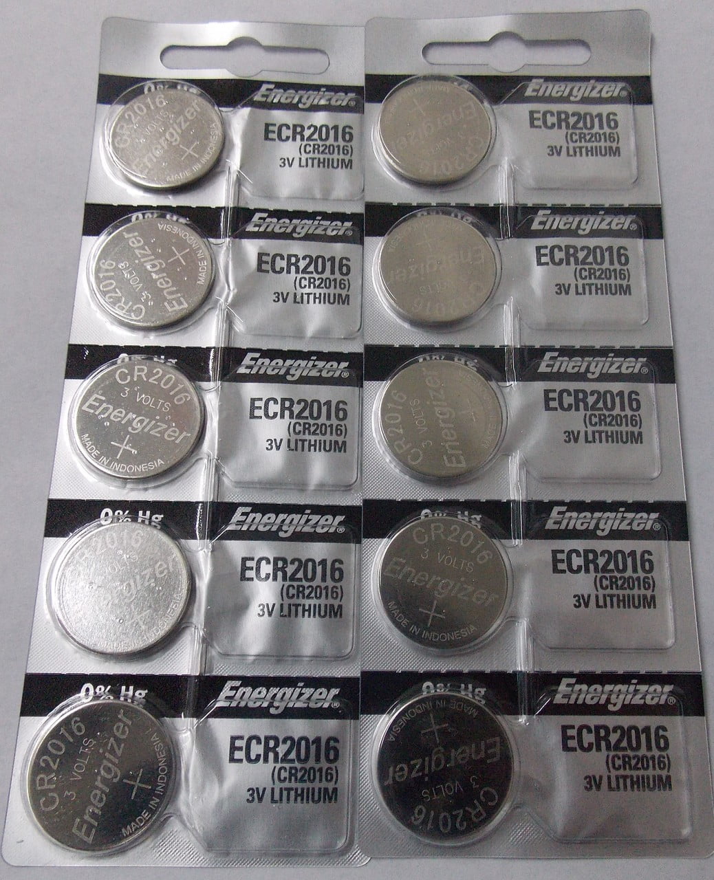 Energizer CR2016 3V Lithium Coin Battery - 10 Pack + Free Shipping ...