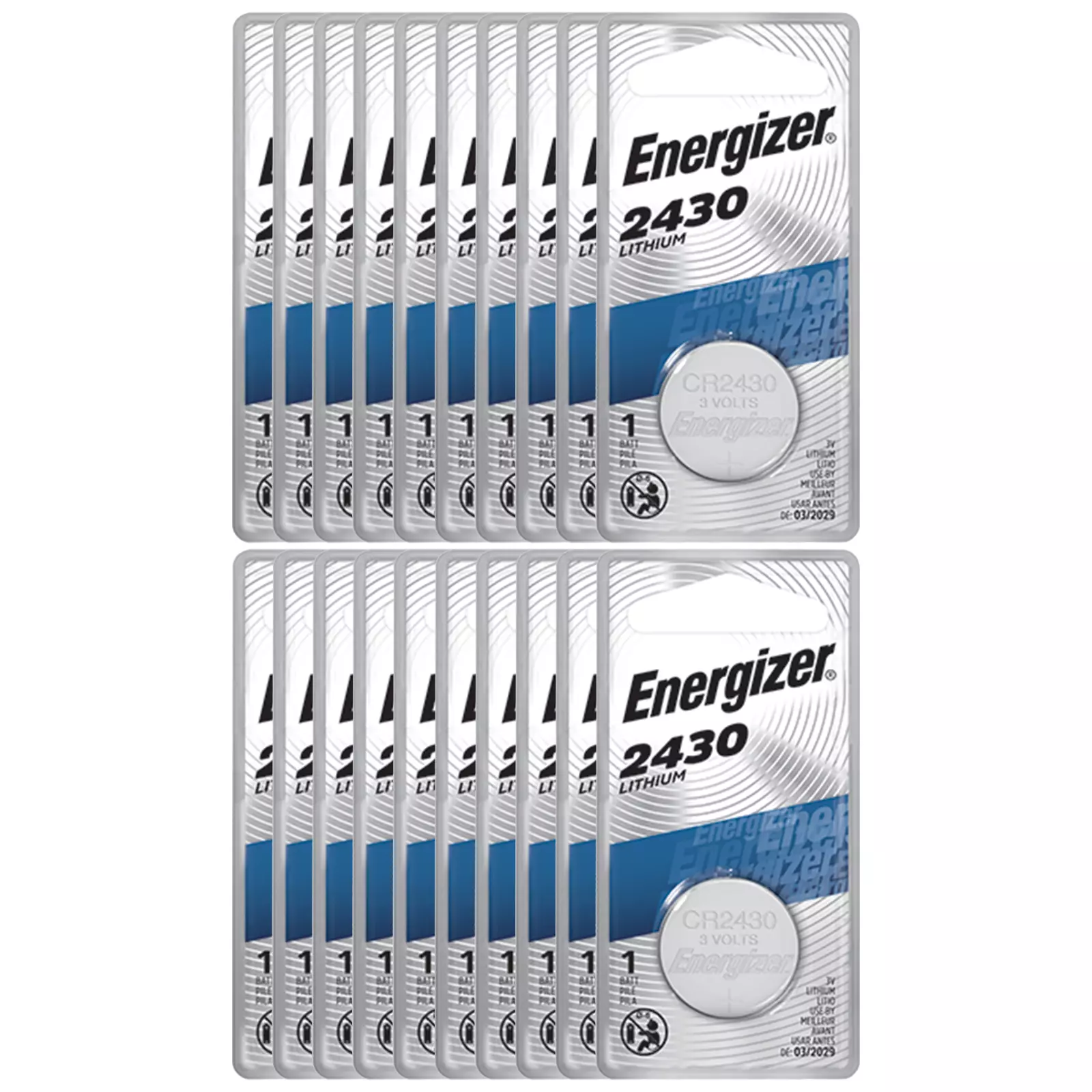 Energizer CR2430 3V Lithium Coin Cell Battery Blister Pack (20 Count) - Walmart.com
