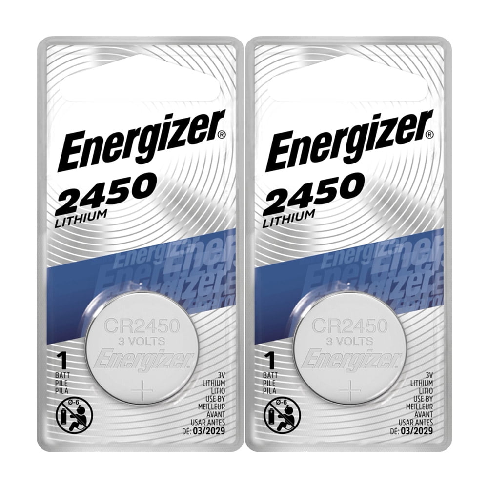 Energizer CR2450 3V Lithium Coin Batteries, 2 Pack, Long-Lasting Power ...