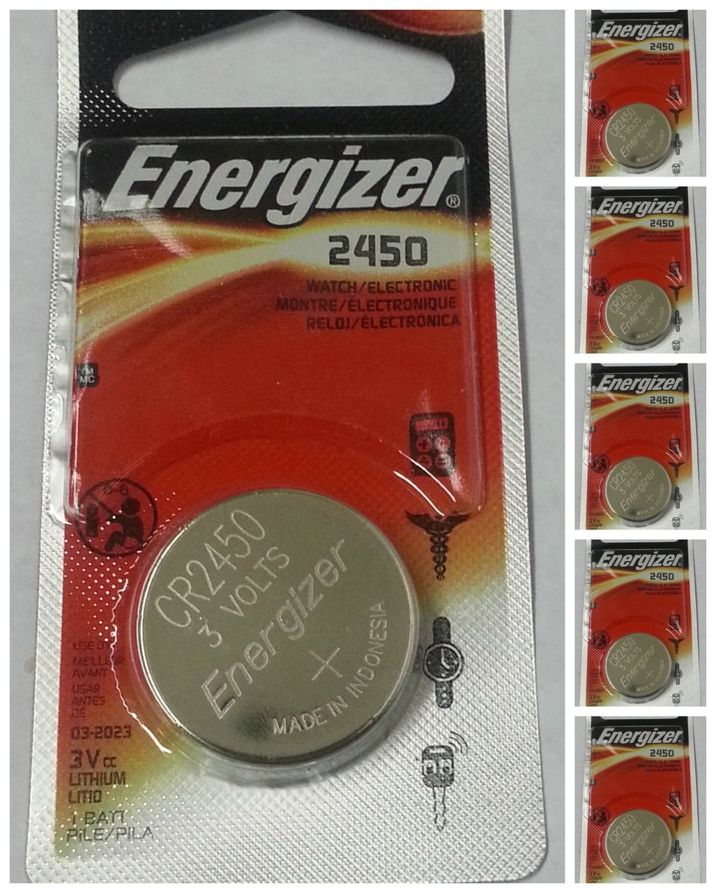 Energizer CR2450 3V Lithium Coin Battery 6 Pack + FREE SHIPPING ...