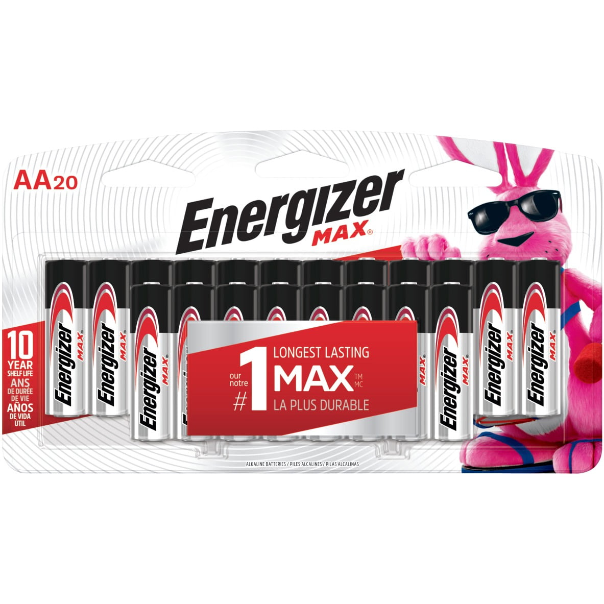 Energizer, MAX Battery, E91LP-20, 20 Pack Alkaline AA - Walmart.com