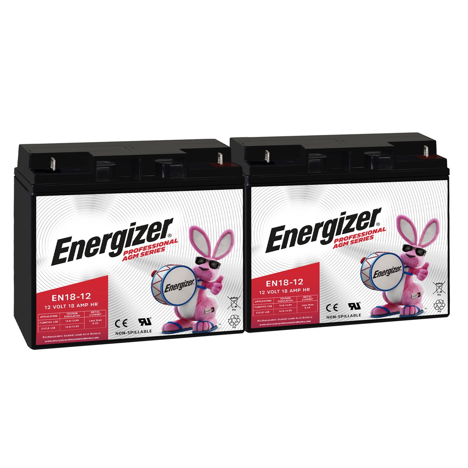 Energizer EN18-12 - 2 PACK - 12 Volt 18 Amp Hr, Long Lasting Sealed ...