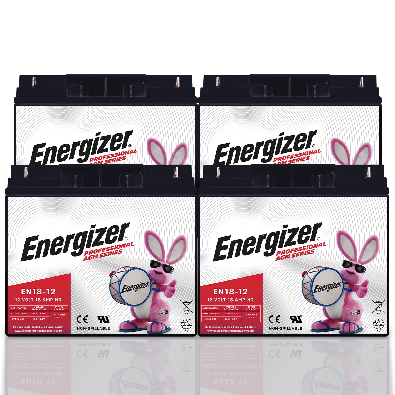 Energizer EN18-12 - 4 PACK - 12 Volt 18 Amp Hr, Long Lasting Sealed ...