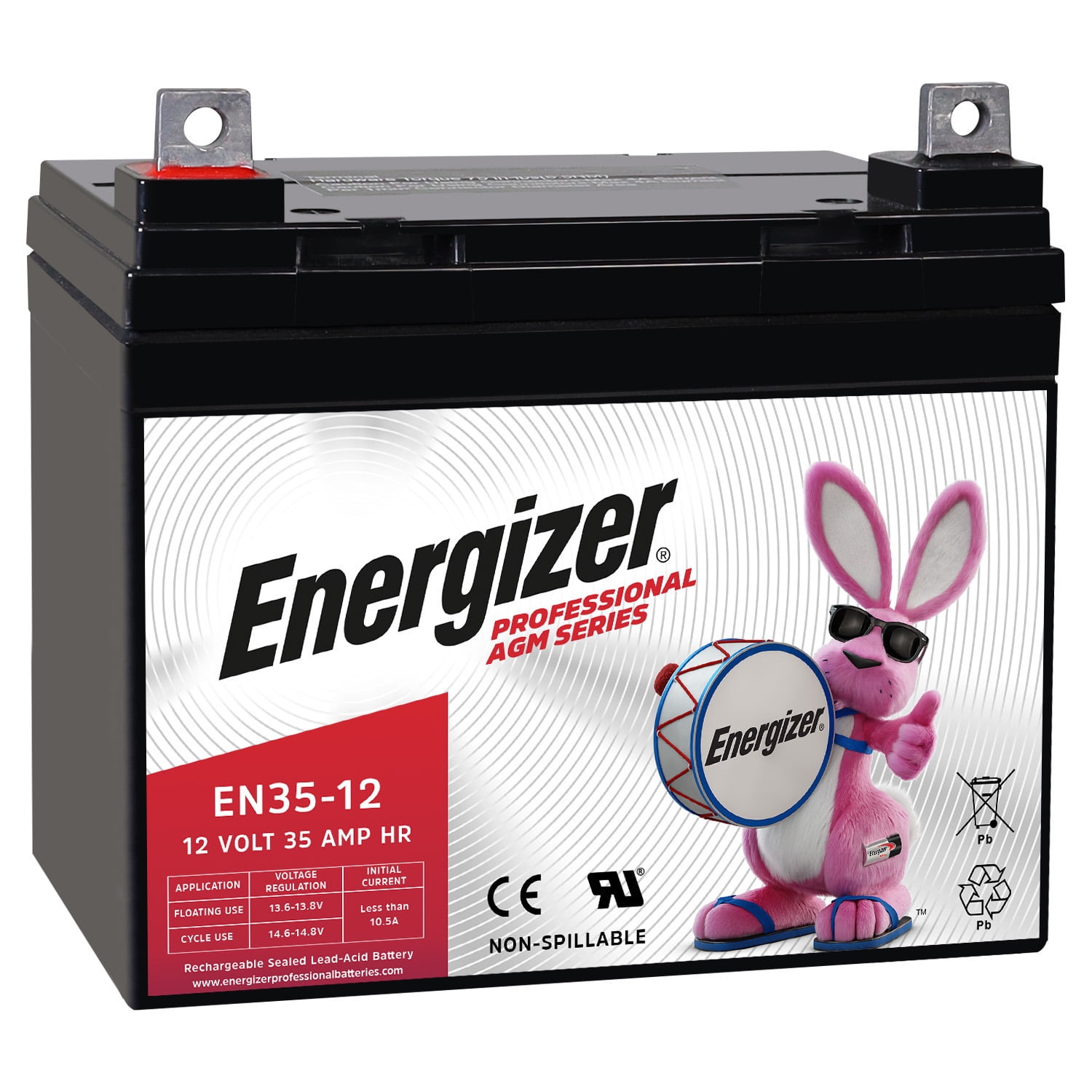 Energizer EN35-12, 12 Volt 35 Amp Hr, Long Lasting Sealed Lead Acid AGM ...