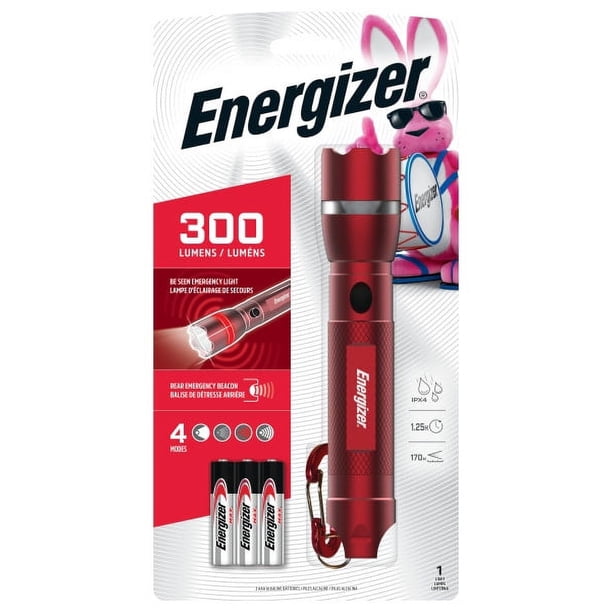 Energizer Hand Held LED Light with Beacon and Whistle, 300 Lumen ...