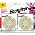 Energizer Size 10 Hearing Aid Batteries, Yellow Tab, 32 Pack, Mercury ...