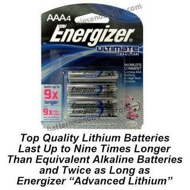 Energizer L92 Photo AAA Ultimate Lithium Battery 4 Pack - Walmart ...