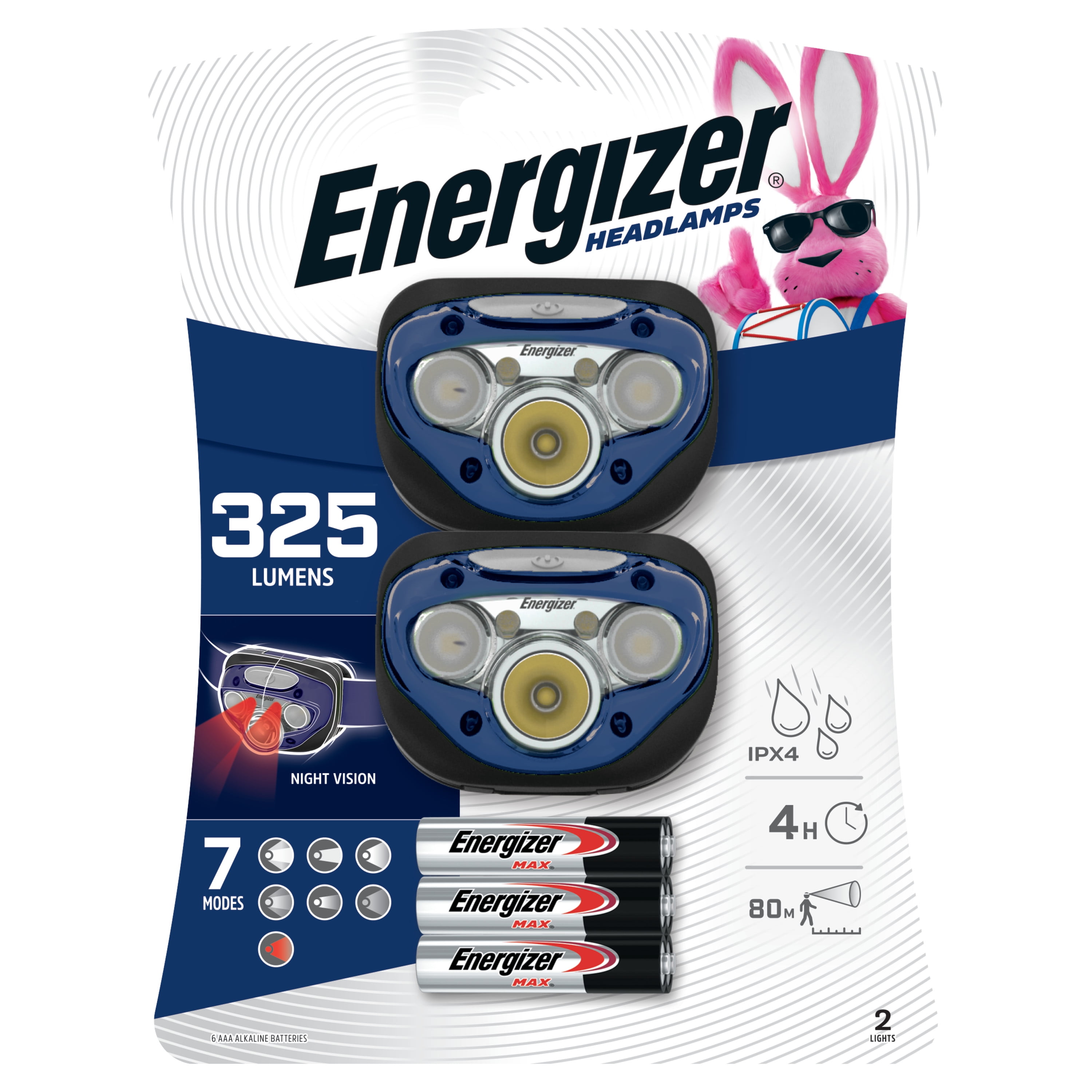 Energizer LED Headlamp, 350 Lumen, Batteries Included, 2 Pack - Walmart.com