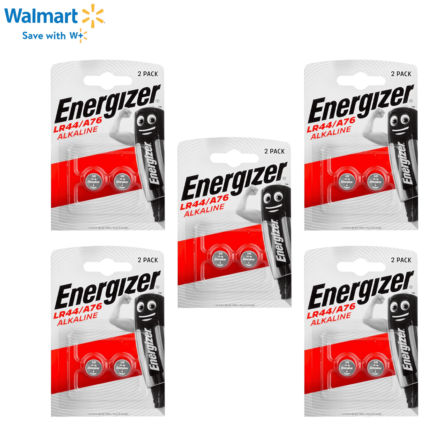 Energizer LR44 1.5V Alkaline Button Batteries, 10-Pack, Long-Lasting ...