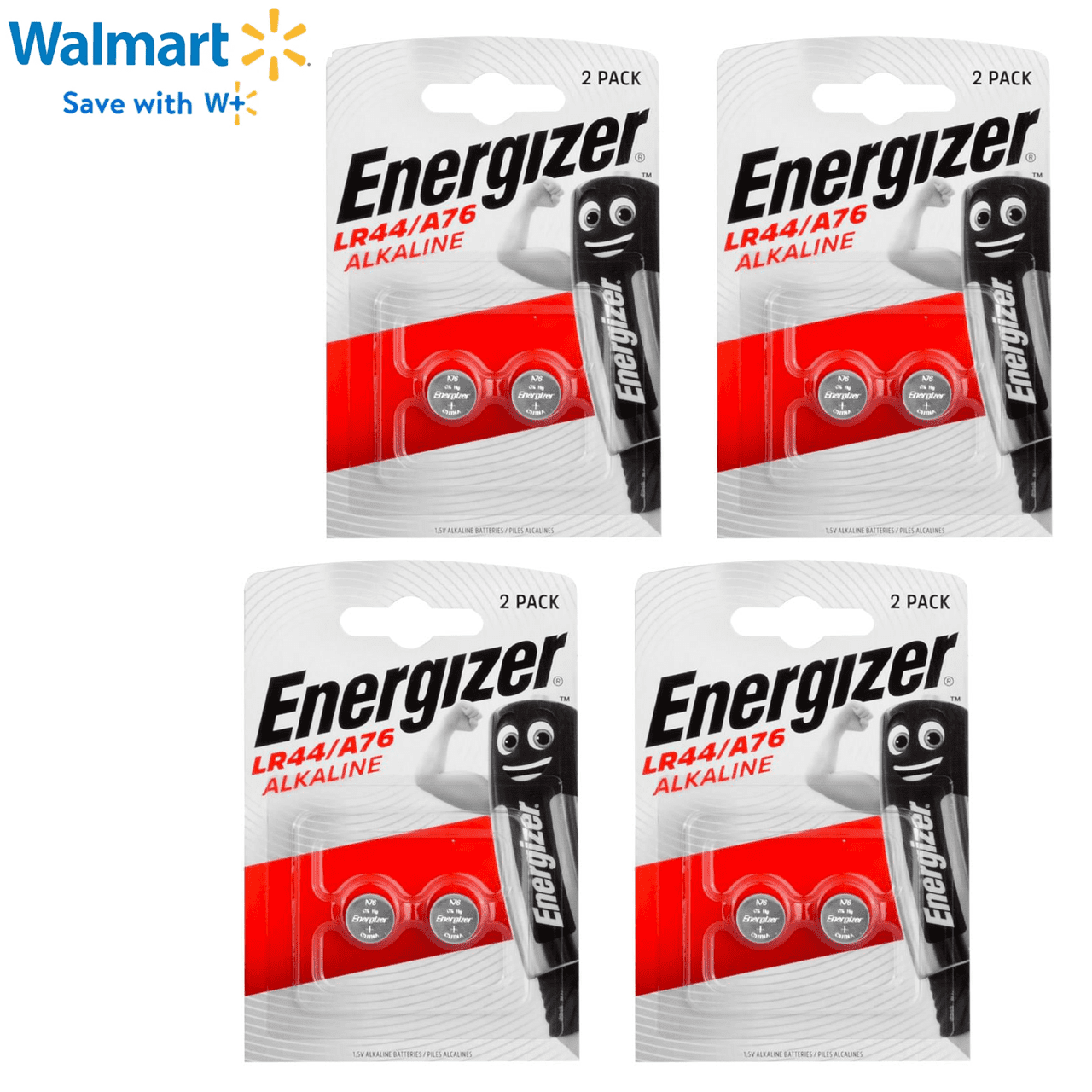 Energizer LR44/A76 Alkaline Batteries, 1.5V, 8 Pack - Walmart.com