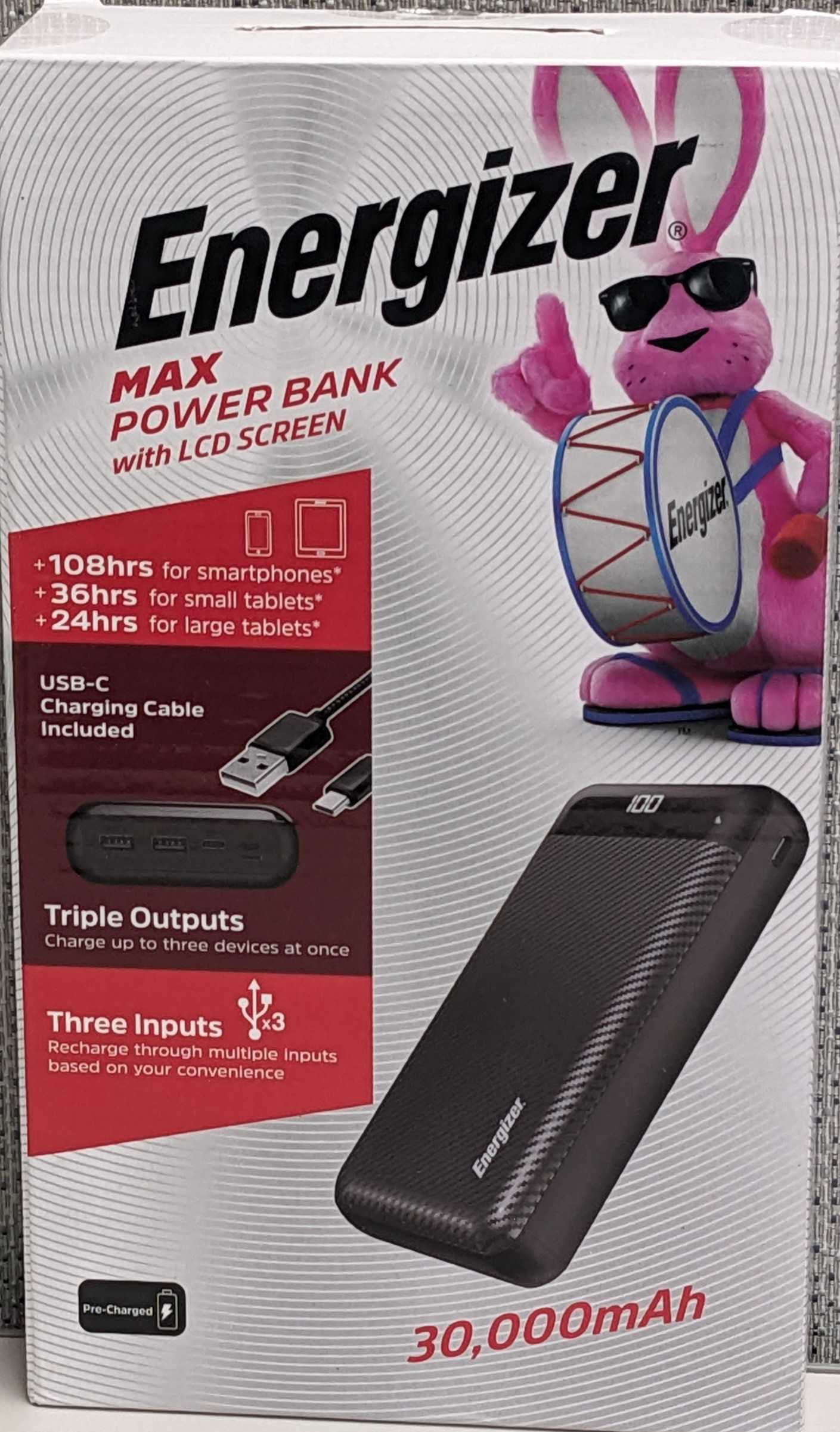 Energizer MAX 30,000mAh High Speed Portable Power Bank - Digital ...