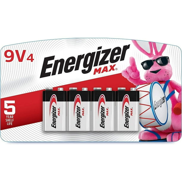 Energizer MAX 9V Batteries (4 Pack), 9 Volt Alkaline Batteries ...