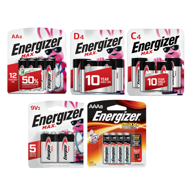 Energizer MAX Alkaline Batteries Starter Pack, D Batteries, C Batteries ...