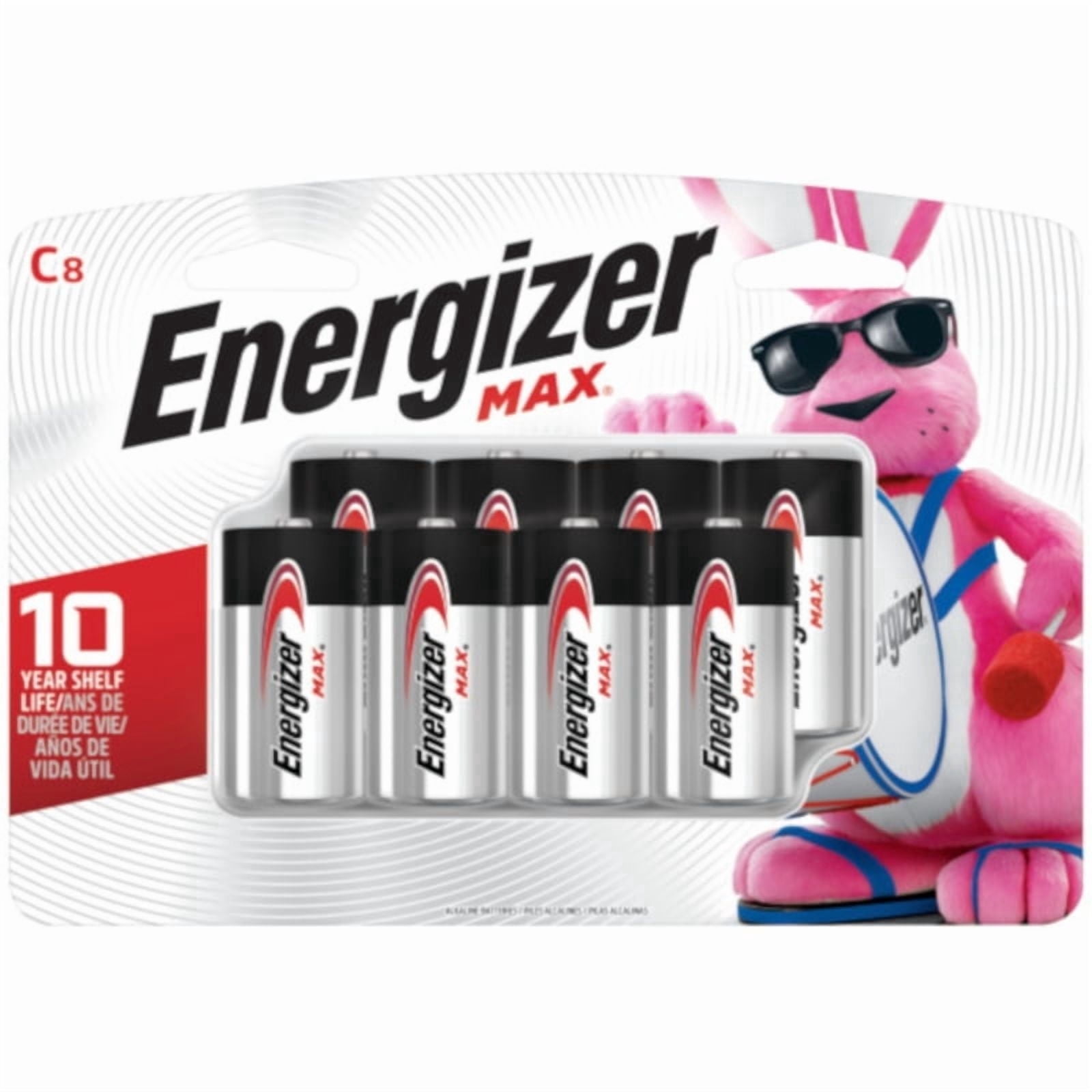 Energizer C Batteries, Max Alkaline, C Cell Size, 8 Count, Long-Lasting ...