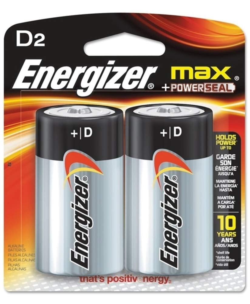 Energizer Max D Batteries, Double-Pack E95BP-2 Alkaline, 1 Pack of 2 â ...